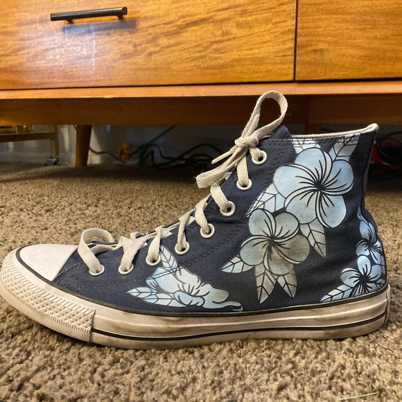 Converse | Shoes | Converse Blue Custom Made Hightop Sneakers | Poshmark